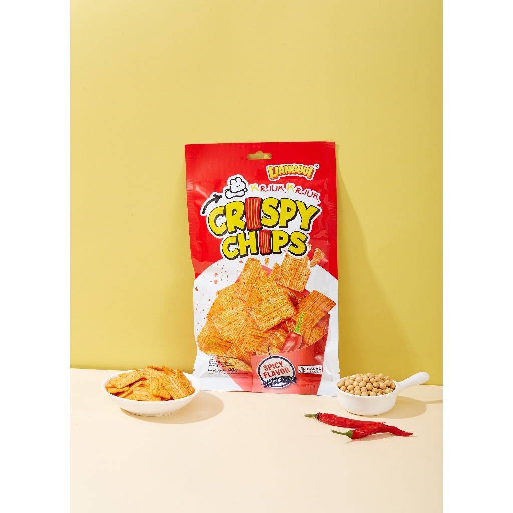 Jual HALAL]Lianggui CRISPY CHIPS SPICY 40g Renyah, Gurih, Bikin Nagih ...