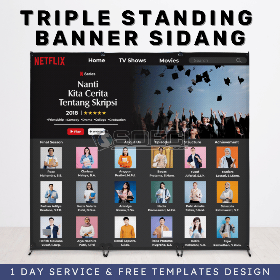 Jual TRIPLE STANDING BANNER SIDANG FREE TEMPLATES DESIGN | Shopee Indonesia
