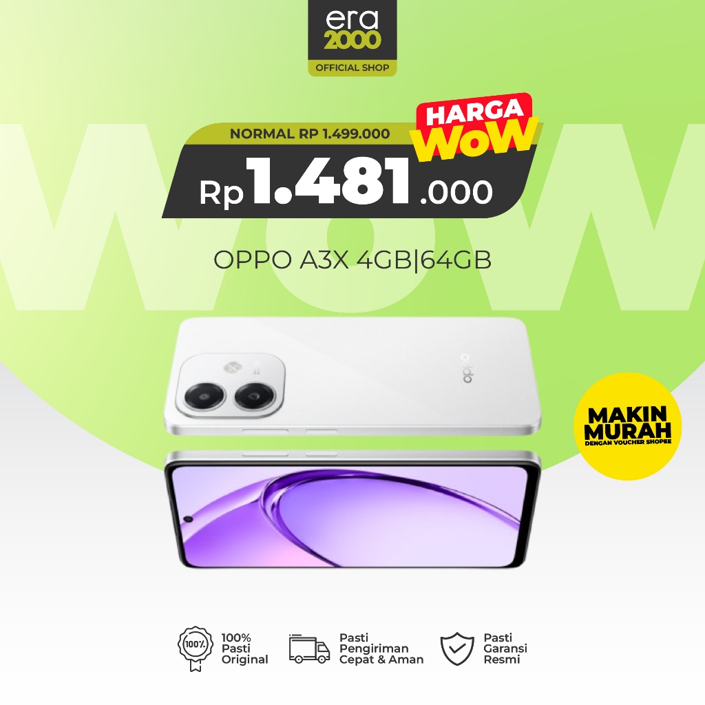 Jual Era 2000 - OPPO A3X | A5 | A5i | A5X Garansi Resmi | Shopee Indonesia