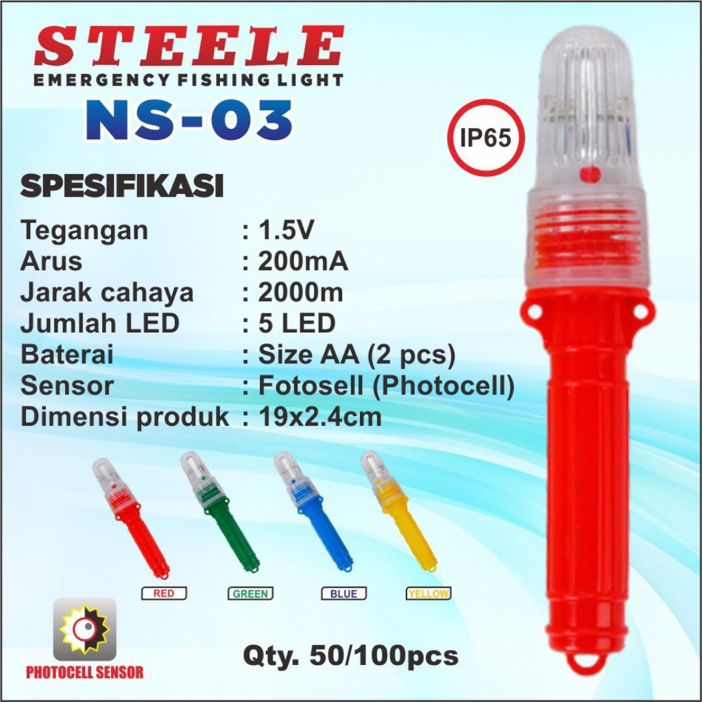 Jual Lampu nelayan lampu torpedo sinyal 1 warna cahaya, lampu kapal nelayan NS-03 baterai kecil ...