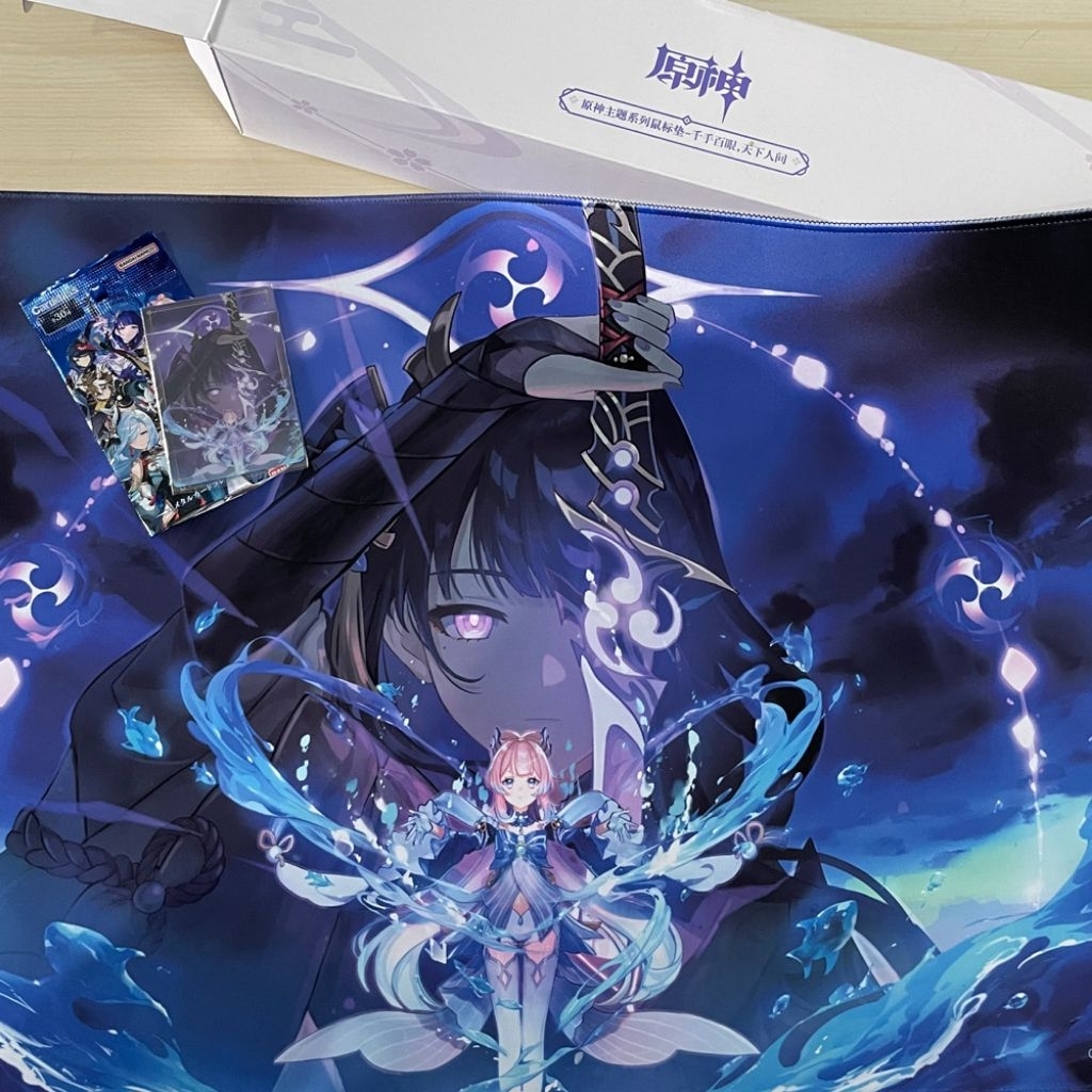 Jual Raiden Shogun Genshin Mouse pad Official 40x70cm & Metal Card ...