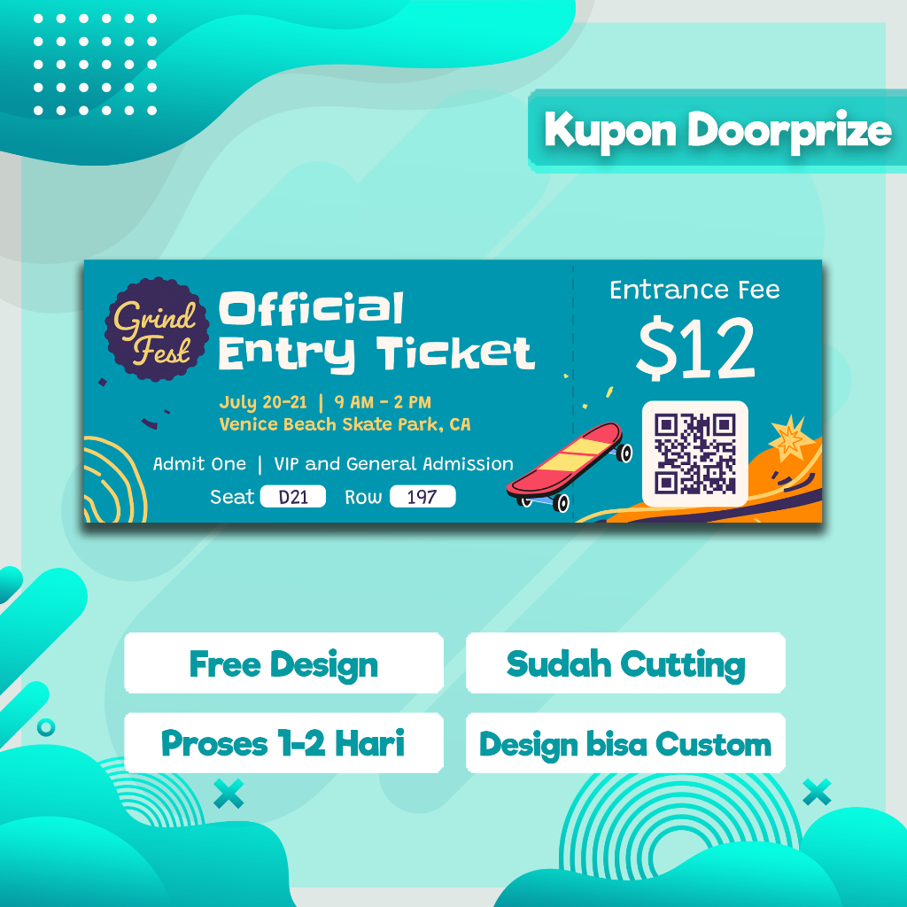 Jual Cetak Kupon Doorprize/Kupon Acara Family Gathering (Free Design) | Shopee Indonesia