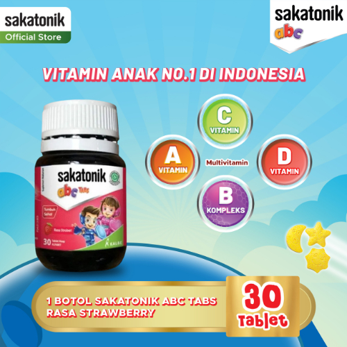 Jual Sakatonik ABC Strawberry 24 Tablet - Multivitamin Tumbuh Kembang ...
