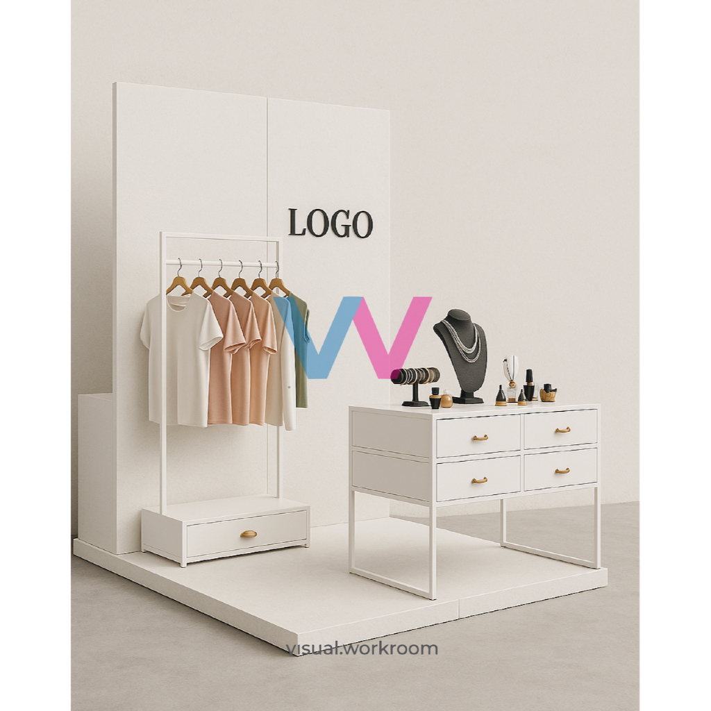 Jual Island Table Apothecary/Meja Display Toko/Meja Penyimpanan/Meja ...