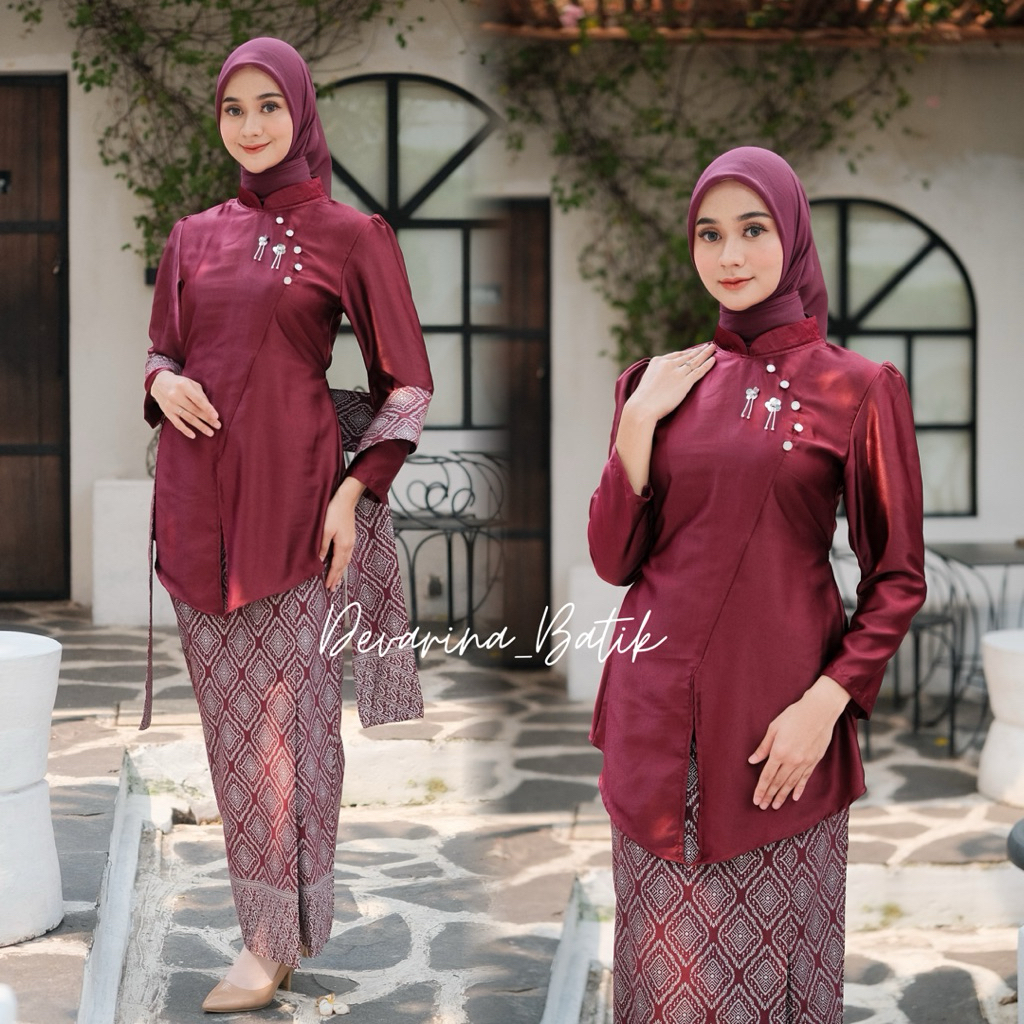 Jual Devarina - Aluna One Set Baju Kurung Melayu Bahan Maxmara Rok ...
