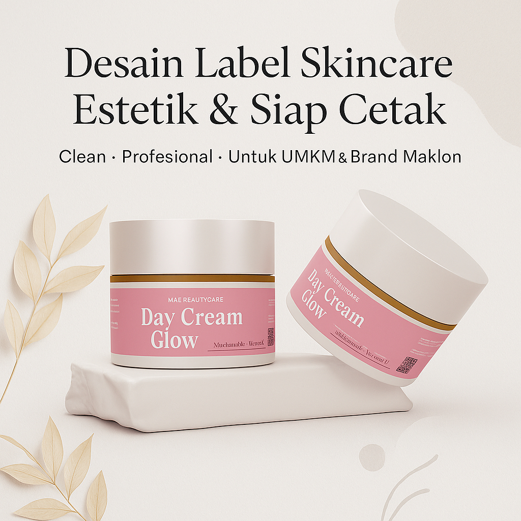 Jual Jasa Desain Kemasan Skincare Estetik | Label Produk | Siap Cetak ...