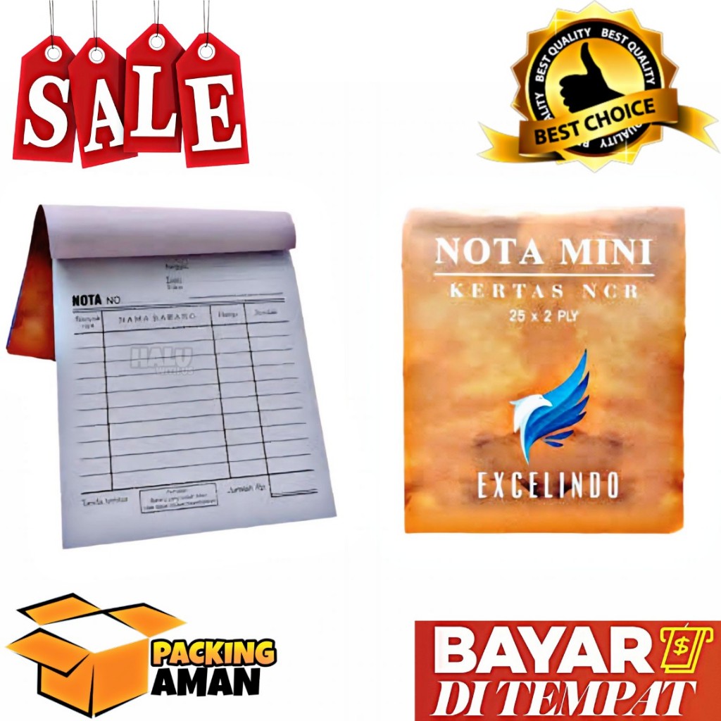 Jual (BISA COD) PROMO 10 Pcs Nota Mini Excelindo 2 Ply / Nota Kontan ...