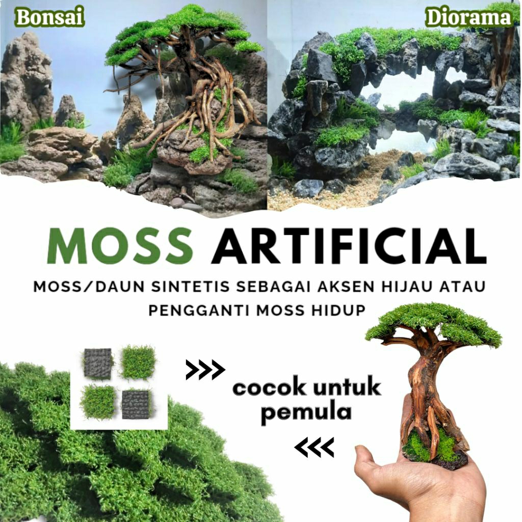 Jual MOSS SINTETIS REALISTIC PREMIUM UNTUK BONSAI AKUARIUM DIORAMA ...
