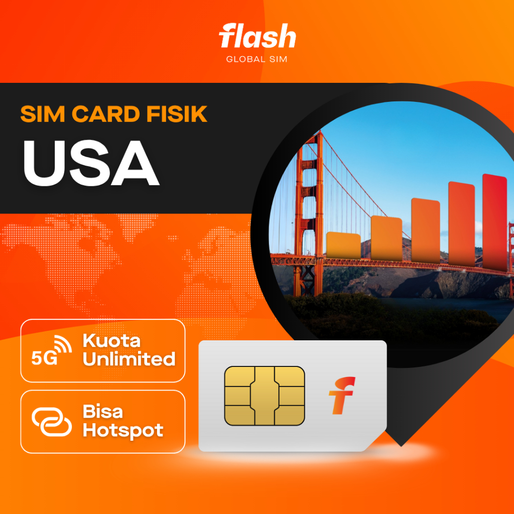 Jual SIM Card USA America Unlimited Data Flash Global SIM (Simcard ...