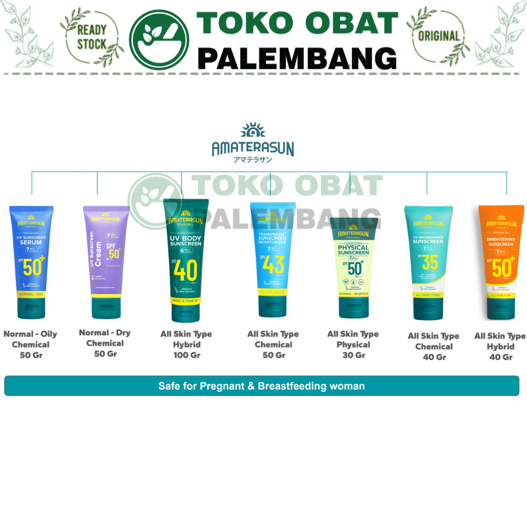 Jual AMATERASUN UV SUNSCREEN SERUM CREAM TRANSPARENT BRIGHTENING PHYSICAL BODY UV WATERBARRIER ...