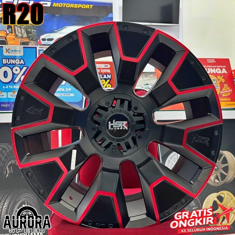 Jual Velg racing ring 20 baut 6 untuk mobil Pajero,Fortuner,Hilux,Triton,Dmax,Ranger tipe HSR ...