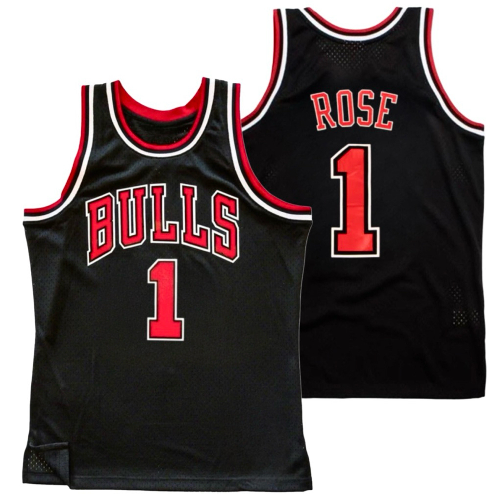 Jual BORDIR IMPORT JERSEY BAJU BASKET CLASSIC BULLS #1 DERRICK ROSE ...