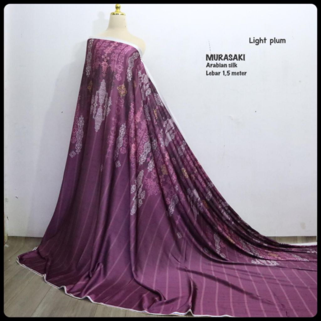 Jual kain meteran bahan Arabian Silk warna burgundy/Motif MURASAKI/silk ...
