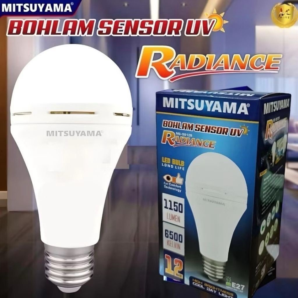 Jual MITSUYAMA Lampu Otomatis Sensor Cahaya 12W & 9W LED Radiance Sensor UV - WKWKWK SHOP ...