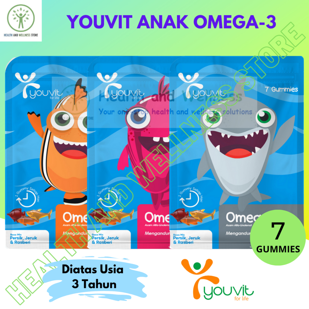 Jual Youvit Gummy Multivitamin Omega 3 Anak 7 Gummies Sachet Box 1 Sachet | Shopee Indonesia