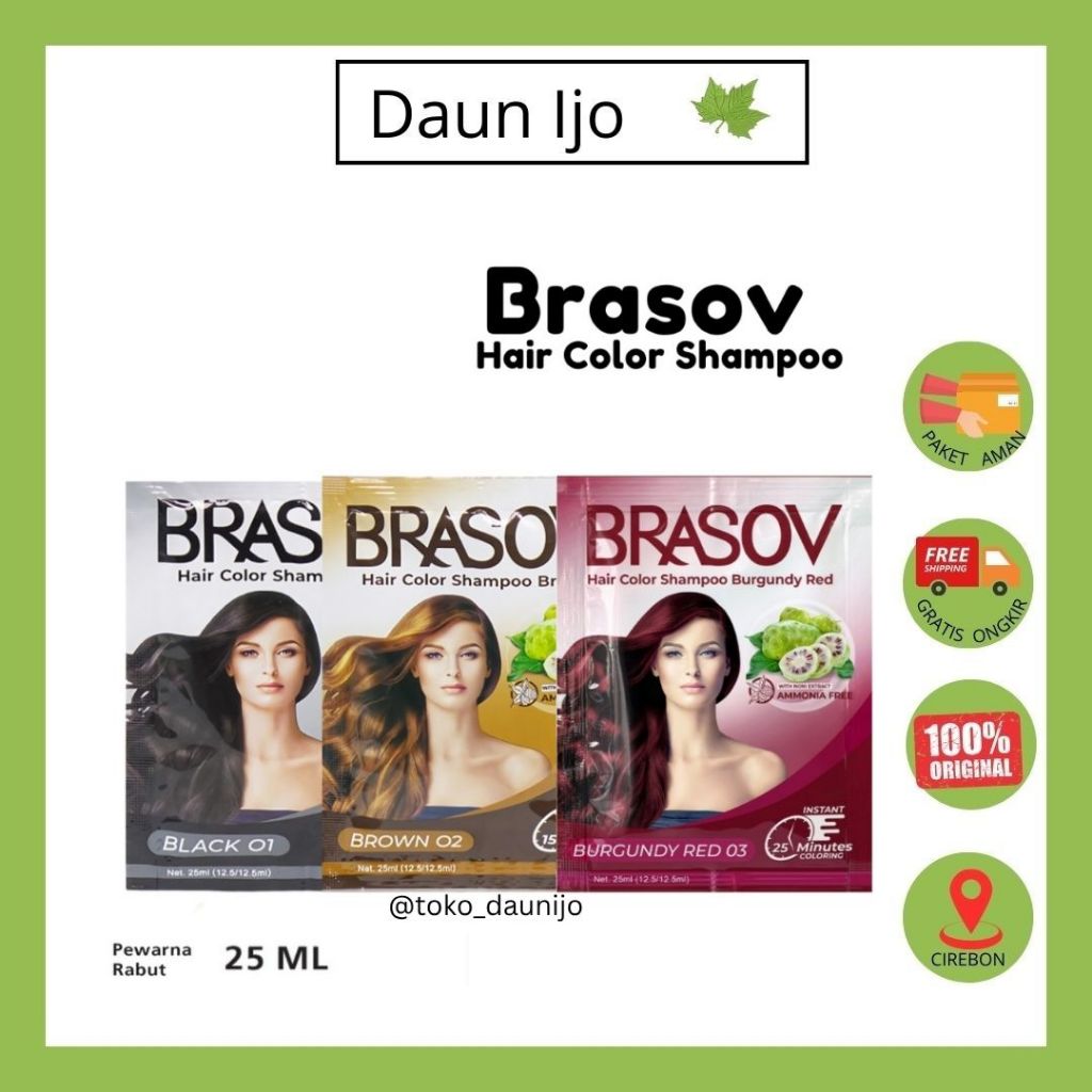 Jual Brasov Hair Color Shampoo Sachet 25ml | Shopee Indonesia