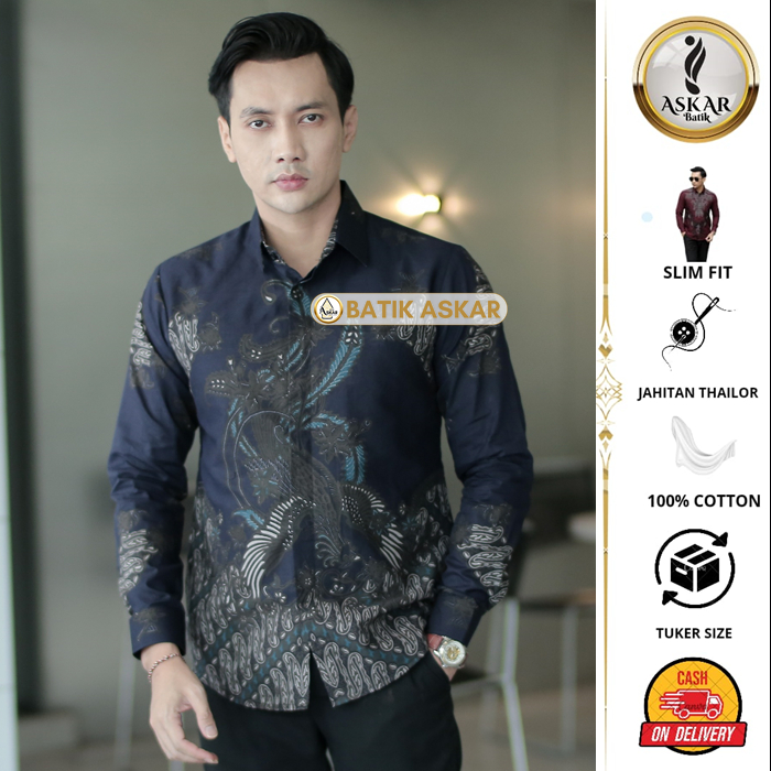Jual Askar Batik Motif Jantiasmoro Baju Batik Pria Slim Fit Lengan ...