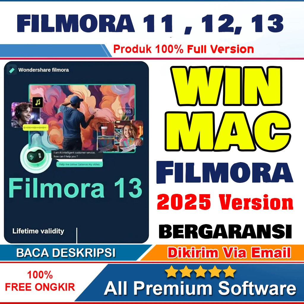 Jual Filmora 13 / 12 / 11 / 10 / Edit Video For Mac dan Win Full Version | Shopee Indonesia