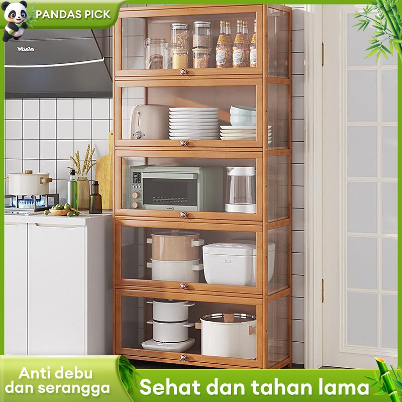 Jual Lemari Kabinet Dapur Rak Dapur Bambu Lemari Susun Tahan lembab ...
