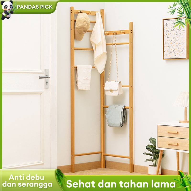 Jual Rak Gantungan kayu Rak Gantungan Baju Sudut Rak Praktis Rak Hanger ...