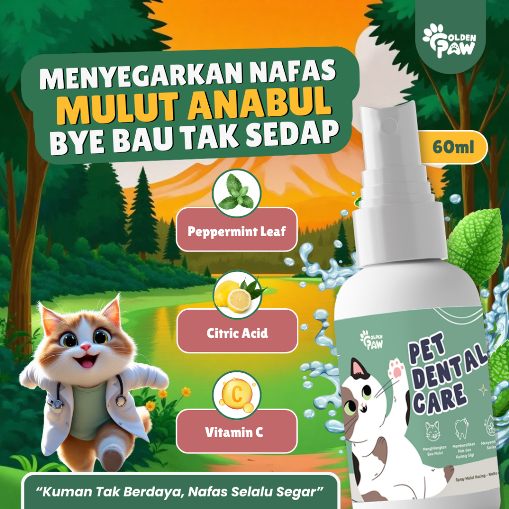 Jual Golden Paw Pet Dental Care Obat untuk Luka Mulut, Sariawan Radang ...