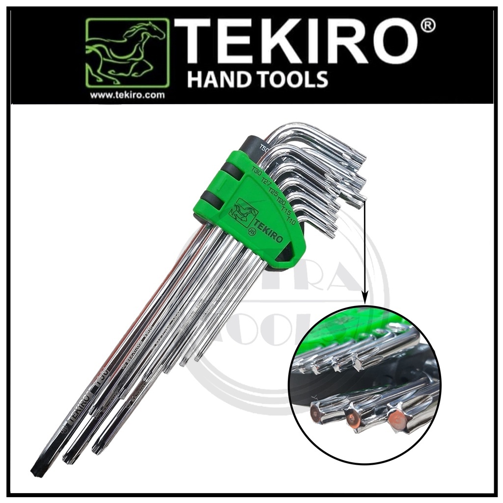 Jual Tekiro Kunci Torx Key Set T10-T50 Model Panjang Lubang / KUNCI L SET TEKIRO BINTANG 9PCS ...