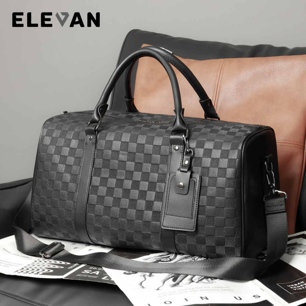 Jual ELEVAN Tas Duffel Pria Premium Tas Travel Selempang Kulit Pria DF ...