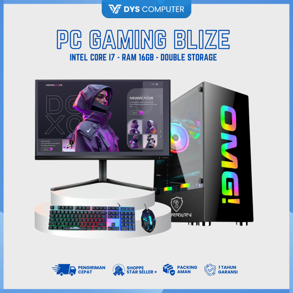 Jual PC Intel I7 Fullset Gaming Editing 16GB / 500GB / SSD LED Full HD ...