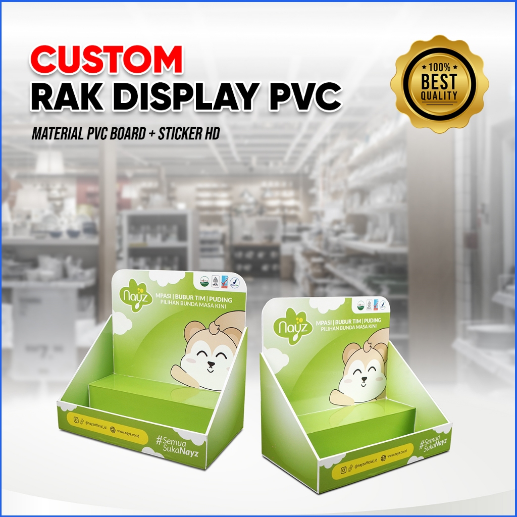 Jual Custom Rak Display Makanan Kemasan Snack Roti Bakery Bahan PVC ...