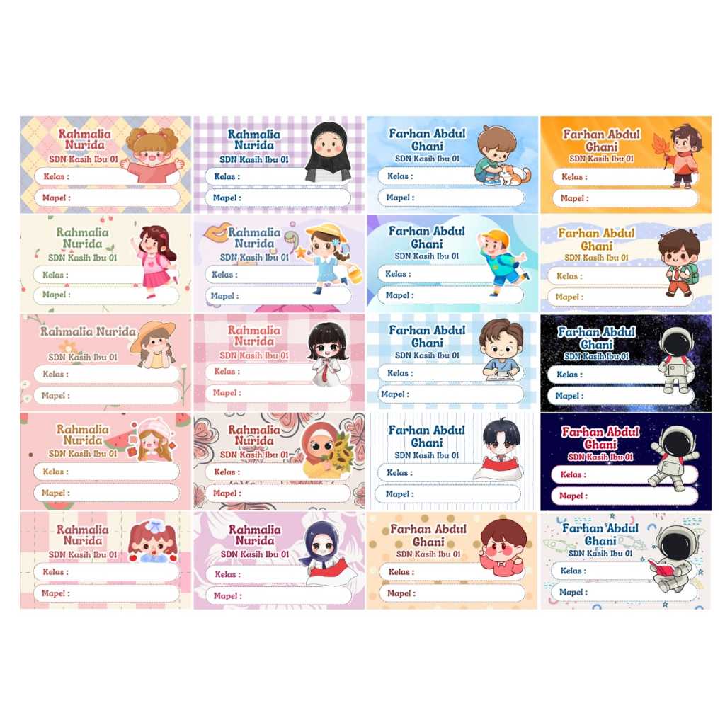 Jual MDY - Stiker mata pelajaran sekolah - sticker mapel - stiker label ...