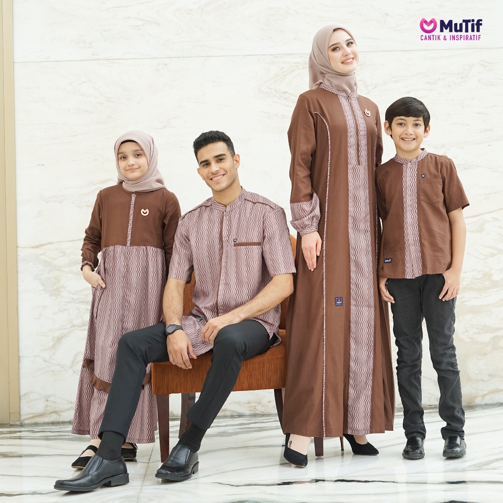 Jual MUTIF Nitya Zuhdi Toffe Brown Sarimbit Keluarga Koko Tangan Pendek ...