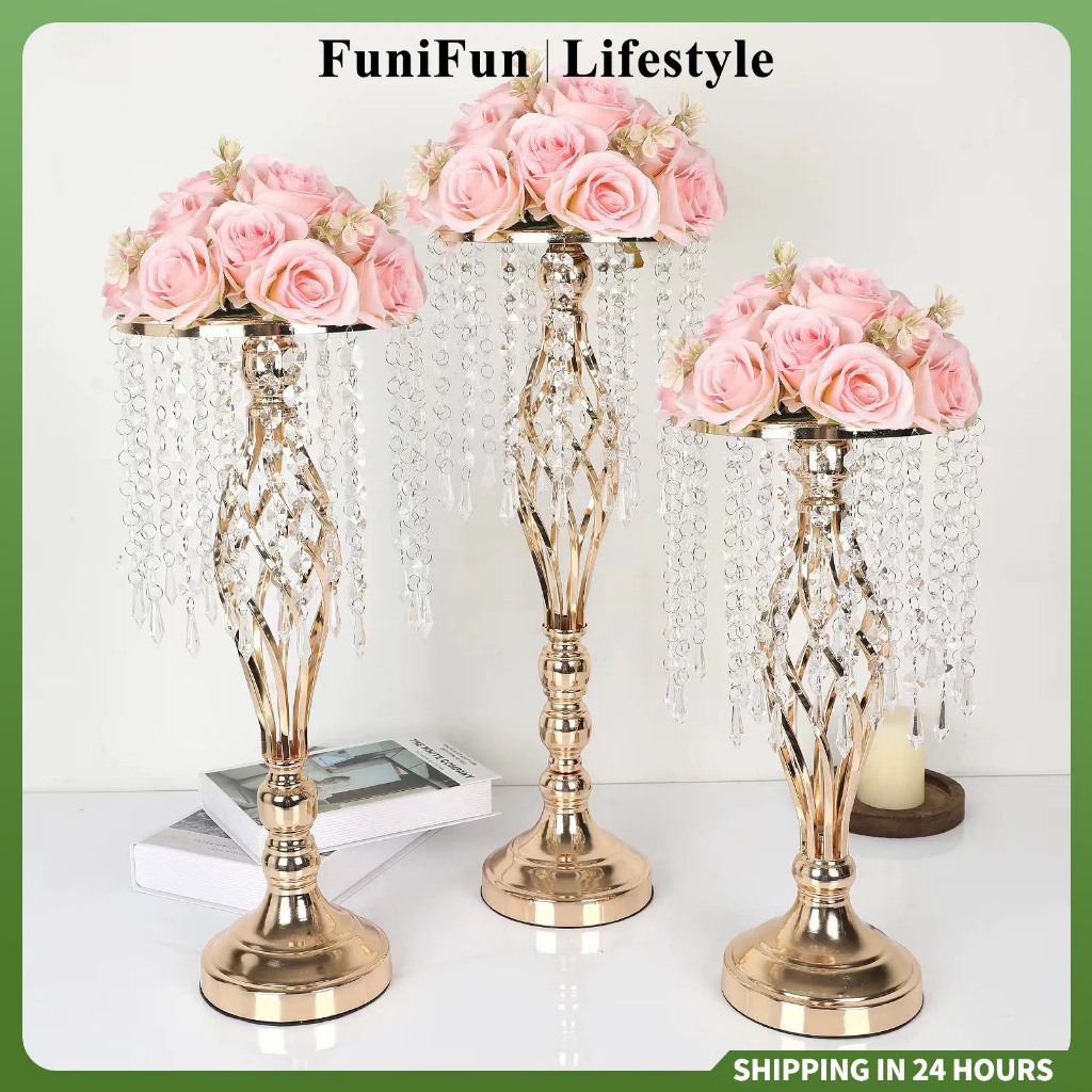 Jual Vas bunga hiasan Vas Bunga Aesthetic dengan tetesan kristal Vas ...