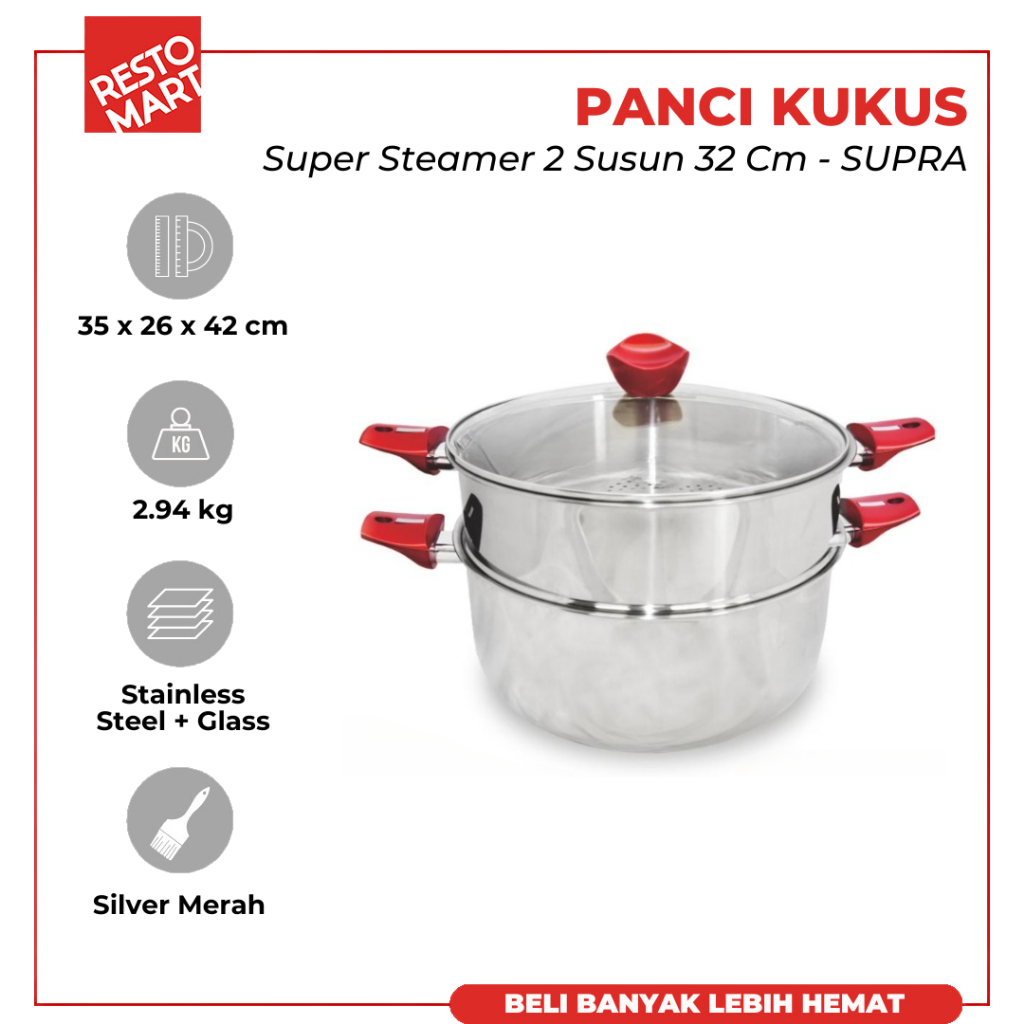 Jual Panci Kukus Dua Susun / Super Steamer Multifungsi 32 cm SUPRA ...