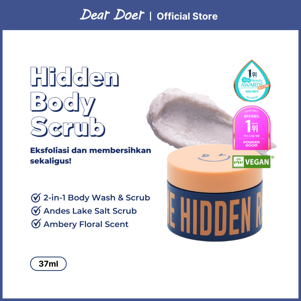 Jual DEAR DOER The Hidden Body Scrub 37ml | 2-in-1 Cleanser & Scrub ...