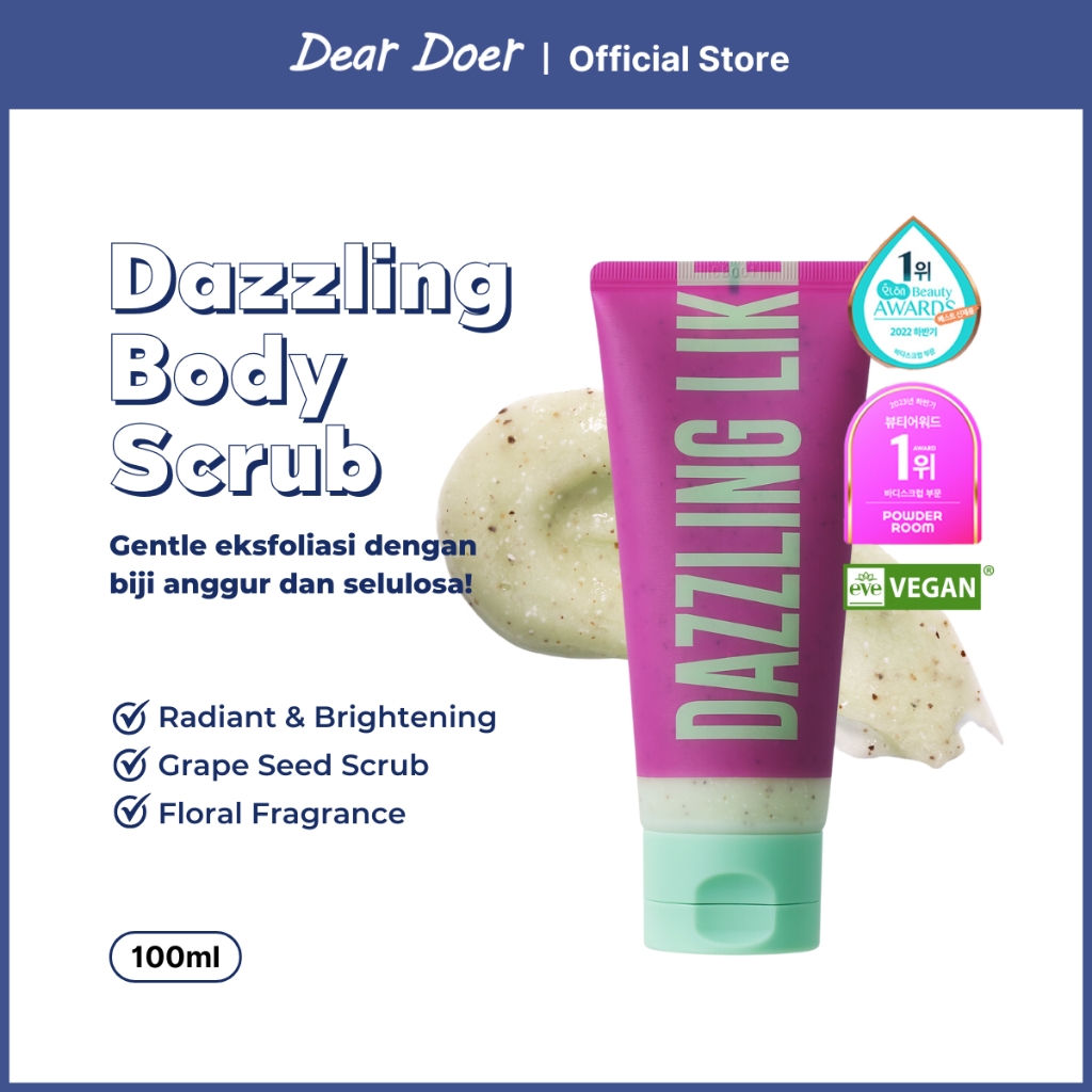 Jual DEAR DOER Dazzling Body Scrub 100ml | Radiant / Brightening ...