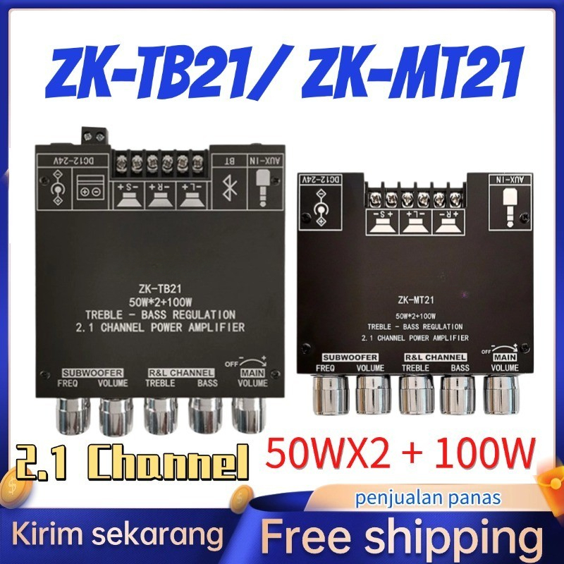 Jual ZK-TB21/ZK-MT21 50Wx2+100W Audio Stereo Bass Power Amplifier Board Bluetooth 5.0 Amplifier ...