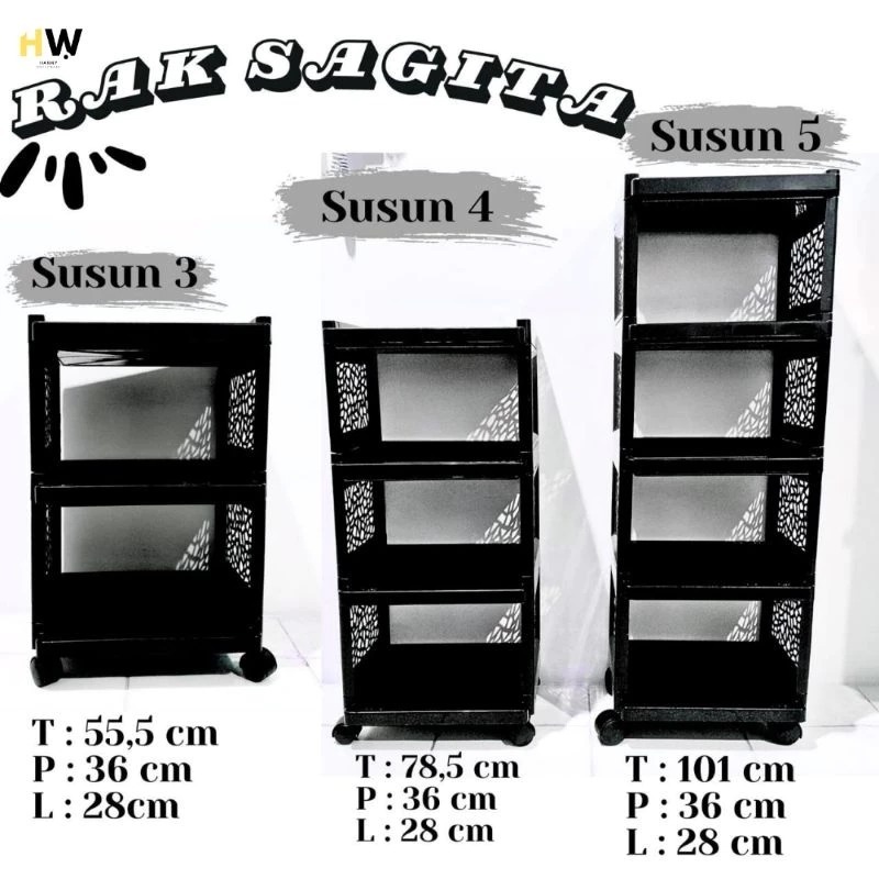 Jual Rak Susun Serbaguna 4 dan 5 / Rak Salon Dorong / Rak Buku ...