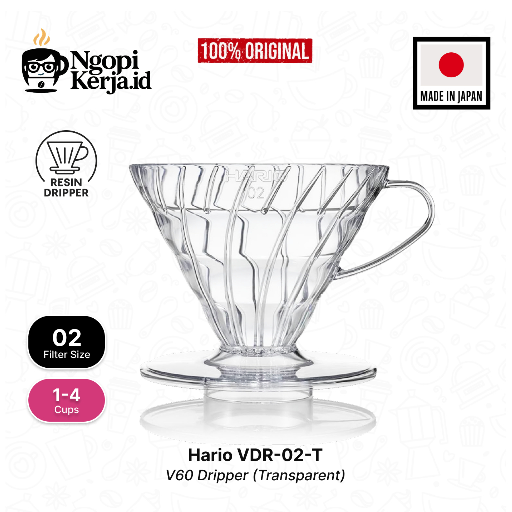 Jual Hario V60 Resin Coffee Dripper VDR-01-T VDR-02-T Transparan | Shopee Indonesia