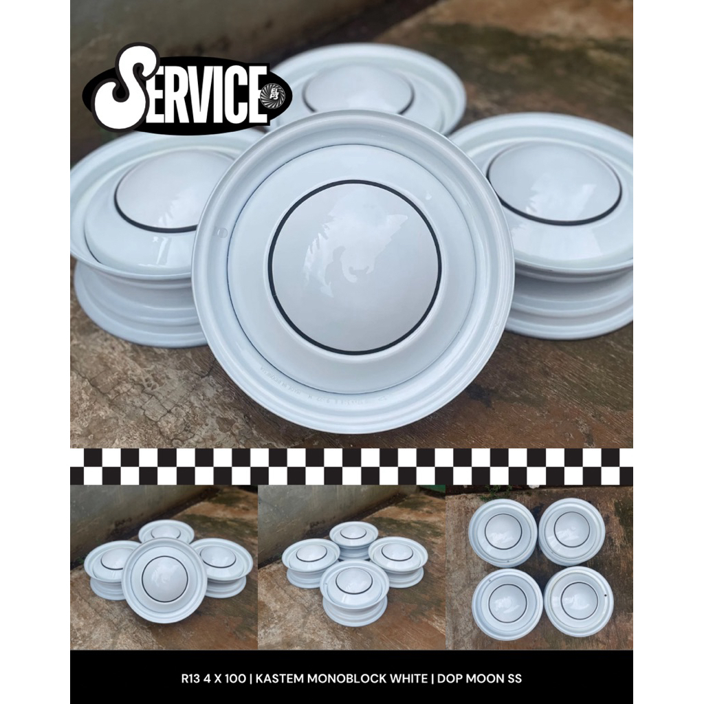 Jual VELG KALENG MONOBLOCK R13 with Dop Moon Stainless | Shopee Indonesia
