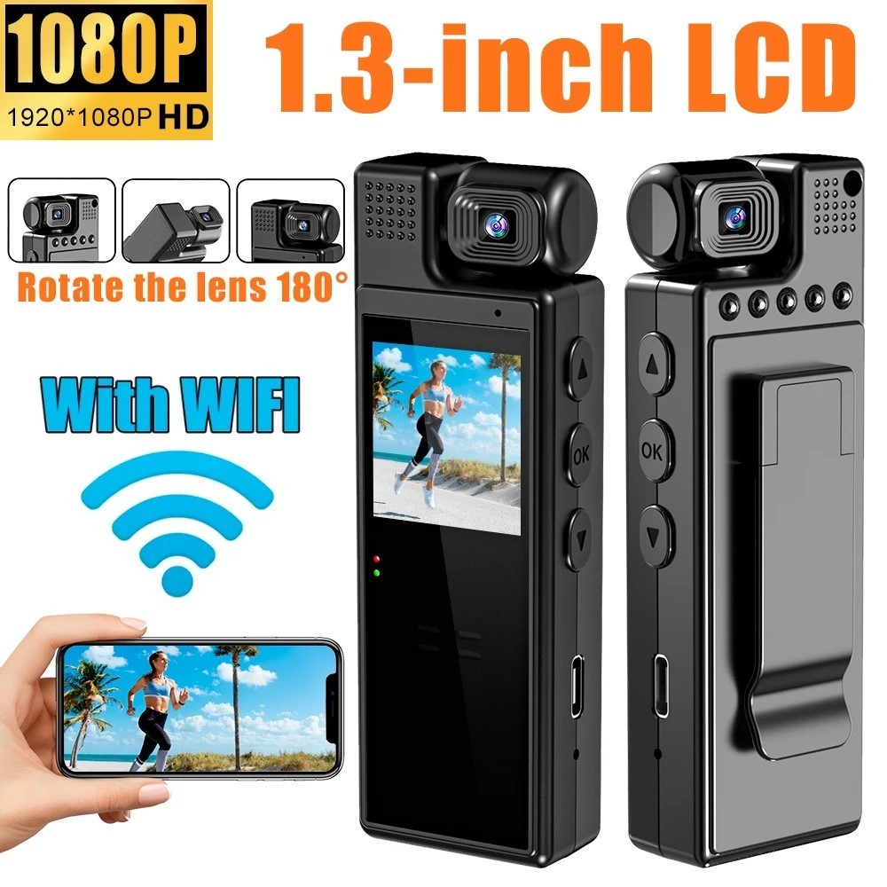 Jual Kamera 1080p WiFi 1,3-inci Layar Portabel Digital Recorder Bodycam ...