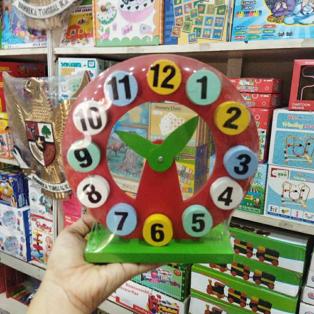 Jual SaranaPeraga - Jam Kayu / Mengenal Angka / Jam Kayu Geometri ...