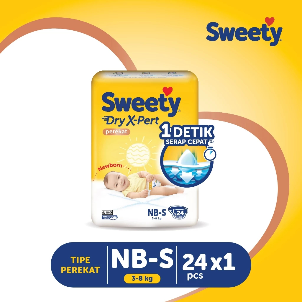 Jual Sweety Dry X-Pert New Born Isi 24 Popok Bayi Perekat NB S 24 3-8kg ...
