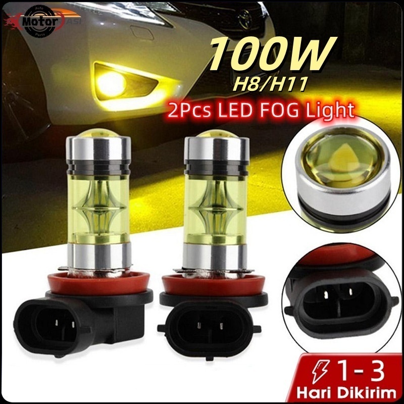 Jual 2pcs 100W kuning/puith mobil led Lampu Kabut Led H11 Super Terang Warna Kuning LED FOG ...
