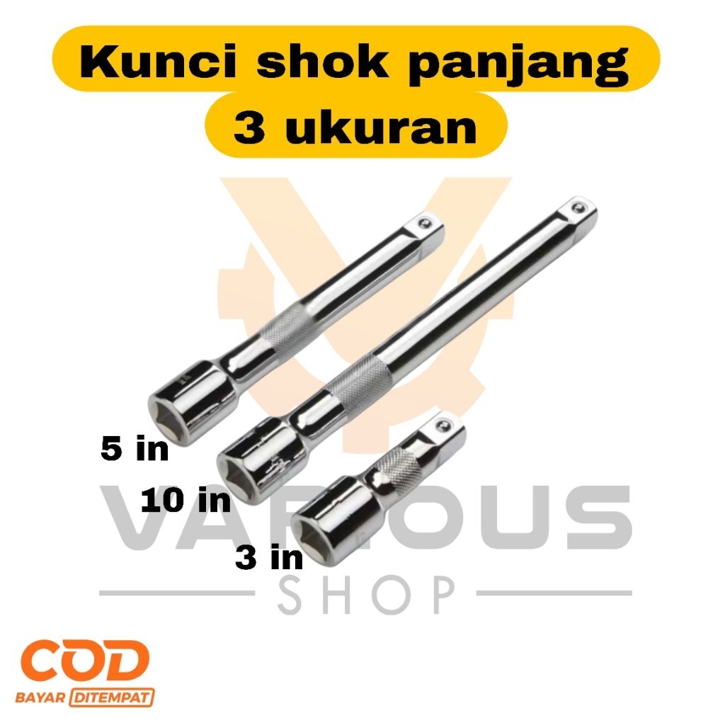 Jual Extension Bar Kunci Shock 1/2 Panjang 10" inci Gagang Sambungan ...