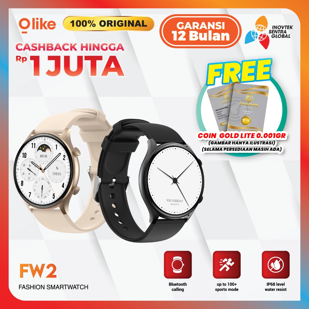 Jual Olike FW1/FW2 Smartwatch Interstellar IP68 Waterproof Bluetooth 5. ...
