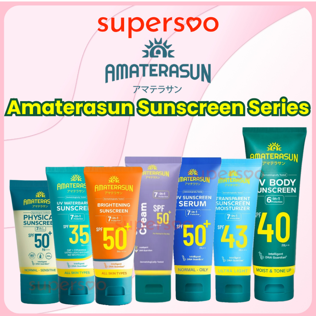 Jual AMATERASUN UV Sunscreen Serum SPF 50+ PA++ | UV Sunscreen Cream SPF 50+ PA++++ | Physical ...