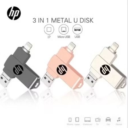 Jual USB OTG Flashdisk 3 in 1 IOS / Micro / USB merek HP - Flash Drive ...