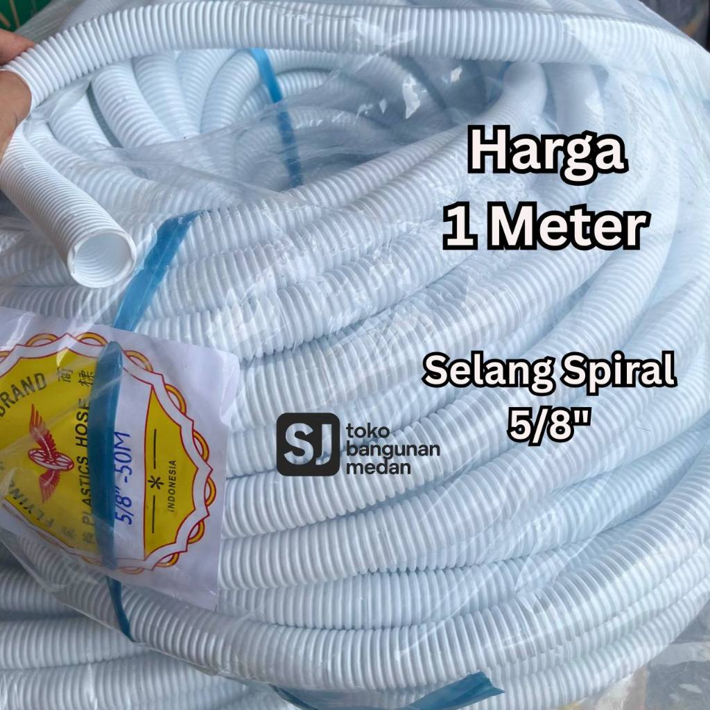 Jual Per meter - Selang air Spiral PUTIH Roda Terbang AC 5/8 Inch ...