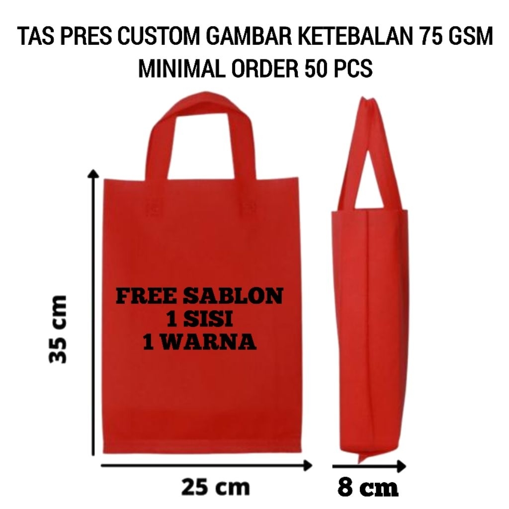 Jual tas press sablon custon goodie bag custom sablonbahan spunbond ...