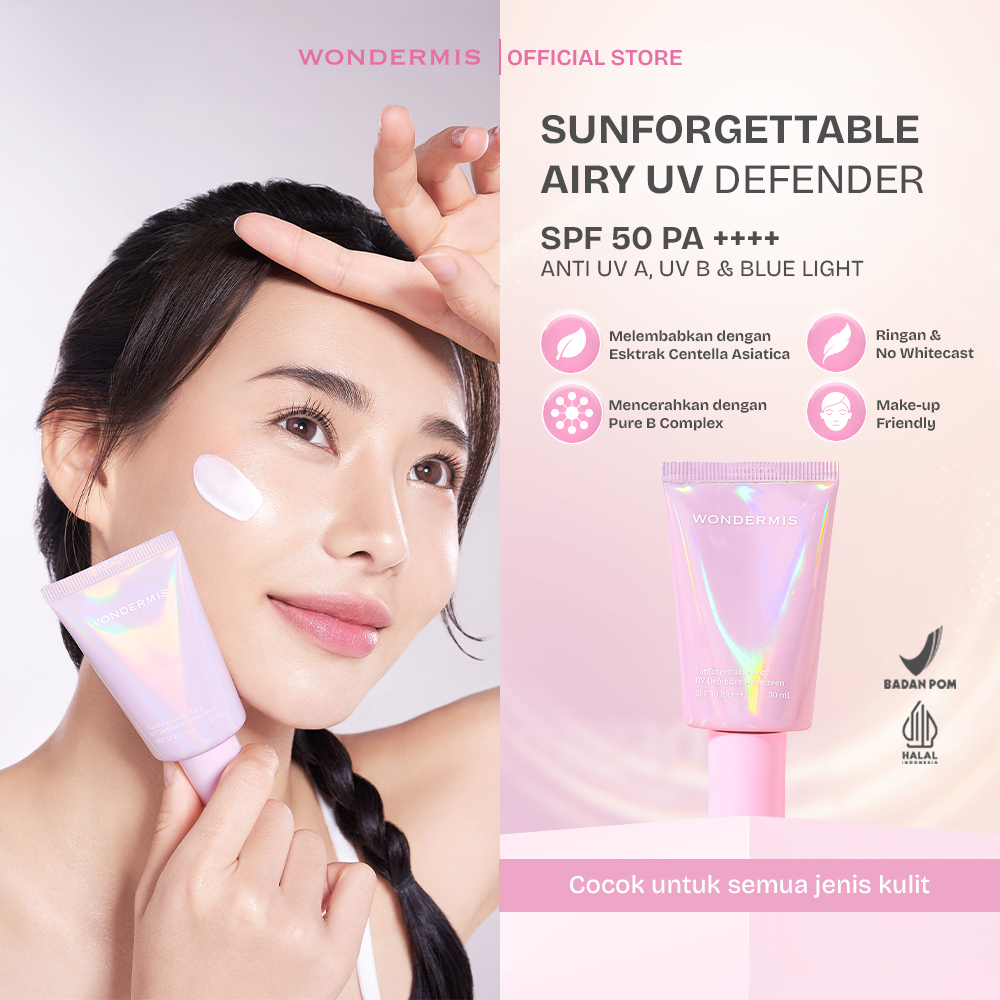Jual WONDERMIS Sunforgettable Airy UV Defender Sunscreen SPF 50 PA++++ Anti UV A UV B Blue Light ...
